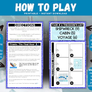 Titanic Escape Room for Kids, Printable Escape Room Kit, Family Game ...