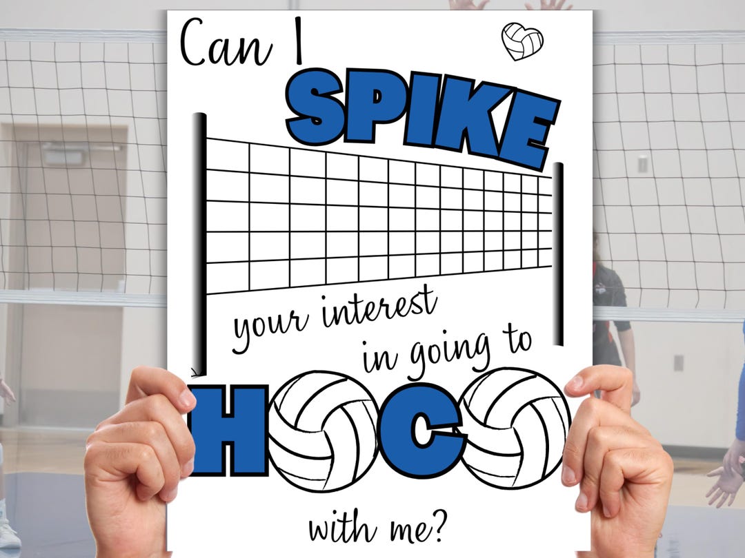 Editable Volleyball Homecoming Proposal Sign, Printable HOCO Poster ...