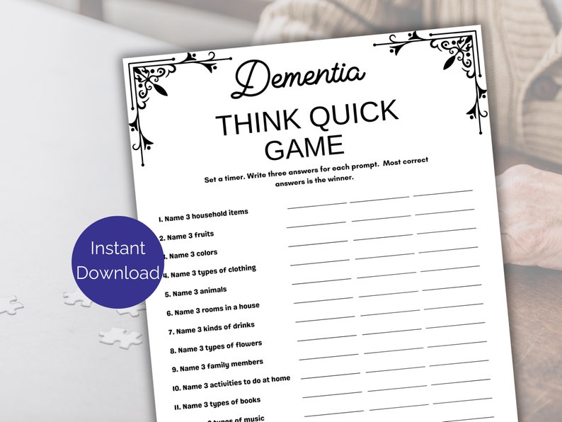 Dementia Think Quick, Think Quick Memory Care Game, Dementia Games, Ice ...