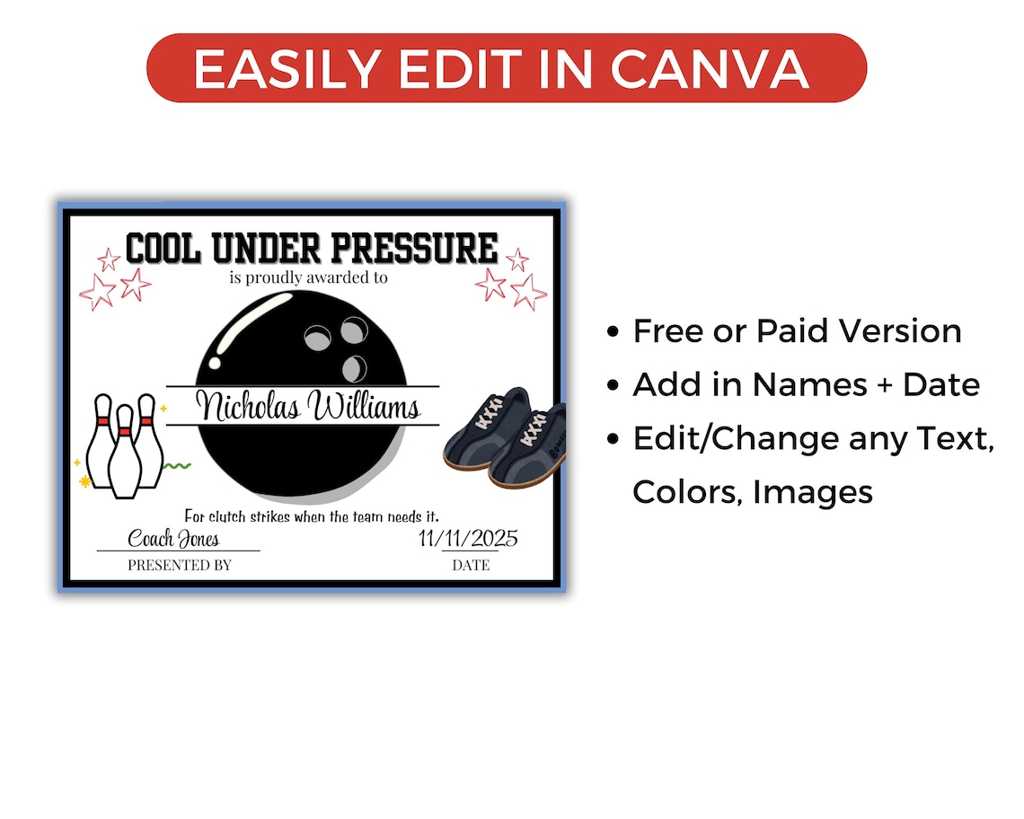 Editable Bowling Award Certificates, 101 Printable End of Season ...