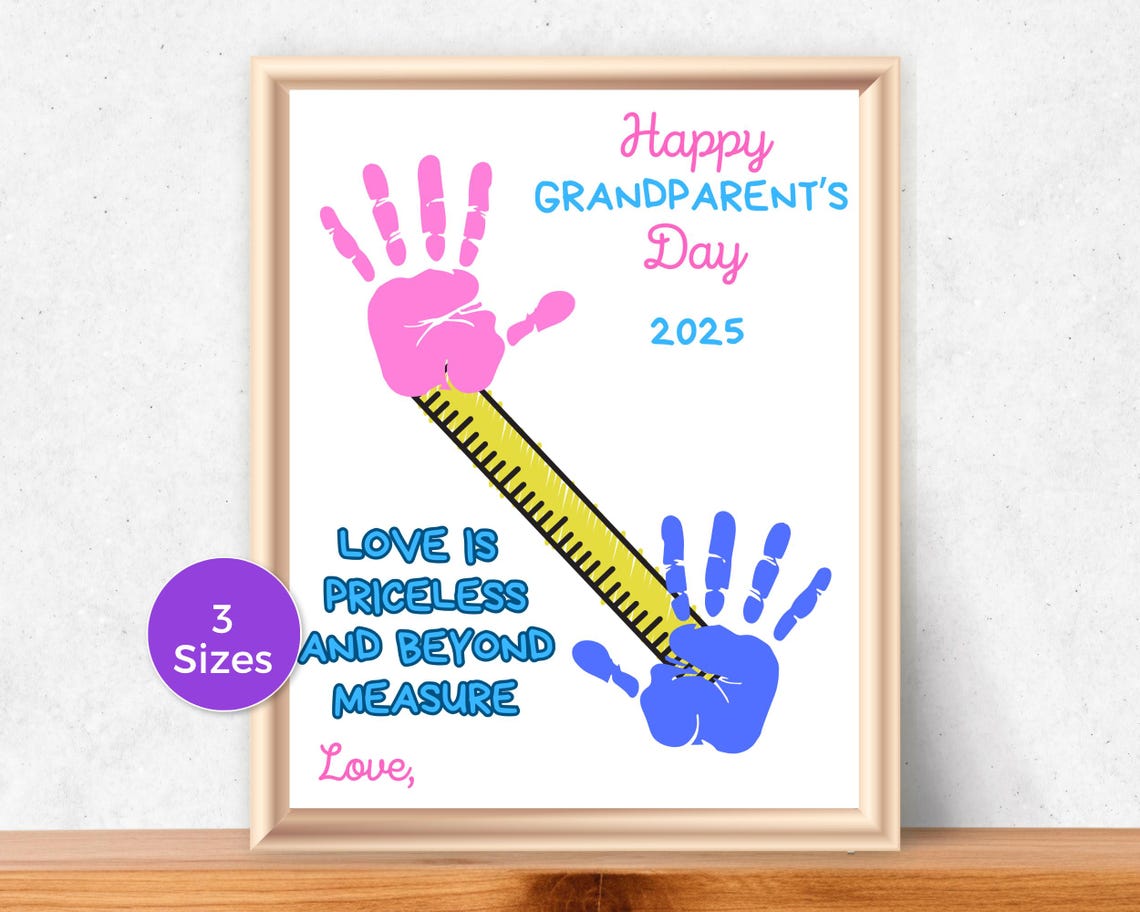 Grandparents Day Handprint Art, Happy Grandparents Day 2025 Handprint ...