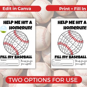 Editable Fill My Baseball Fundraiser Template, Baseball Fundraiser ...