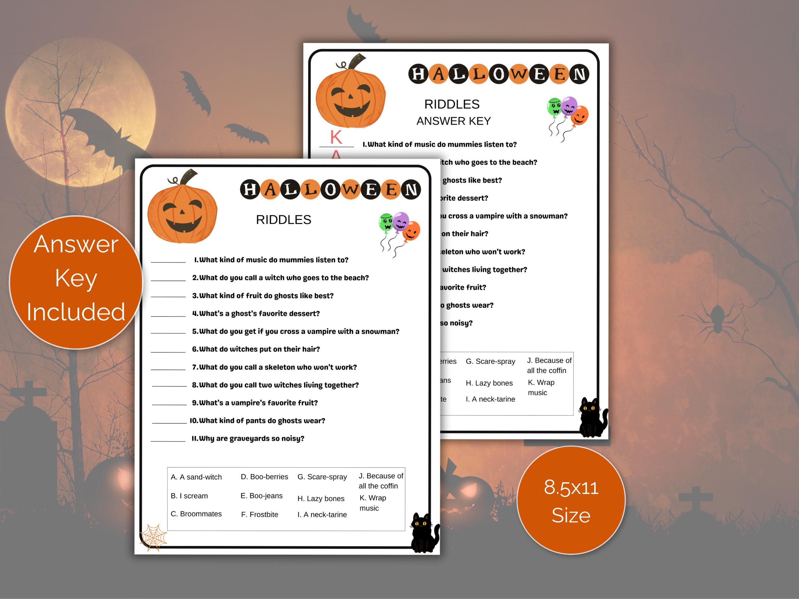 Halloween Riddles, Printable Halloween Jokes for Kids + Adults ...