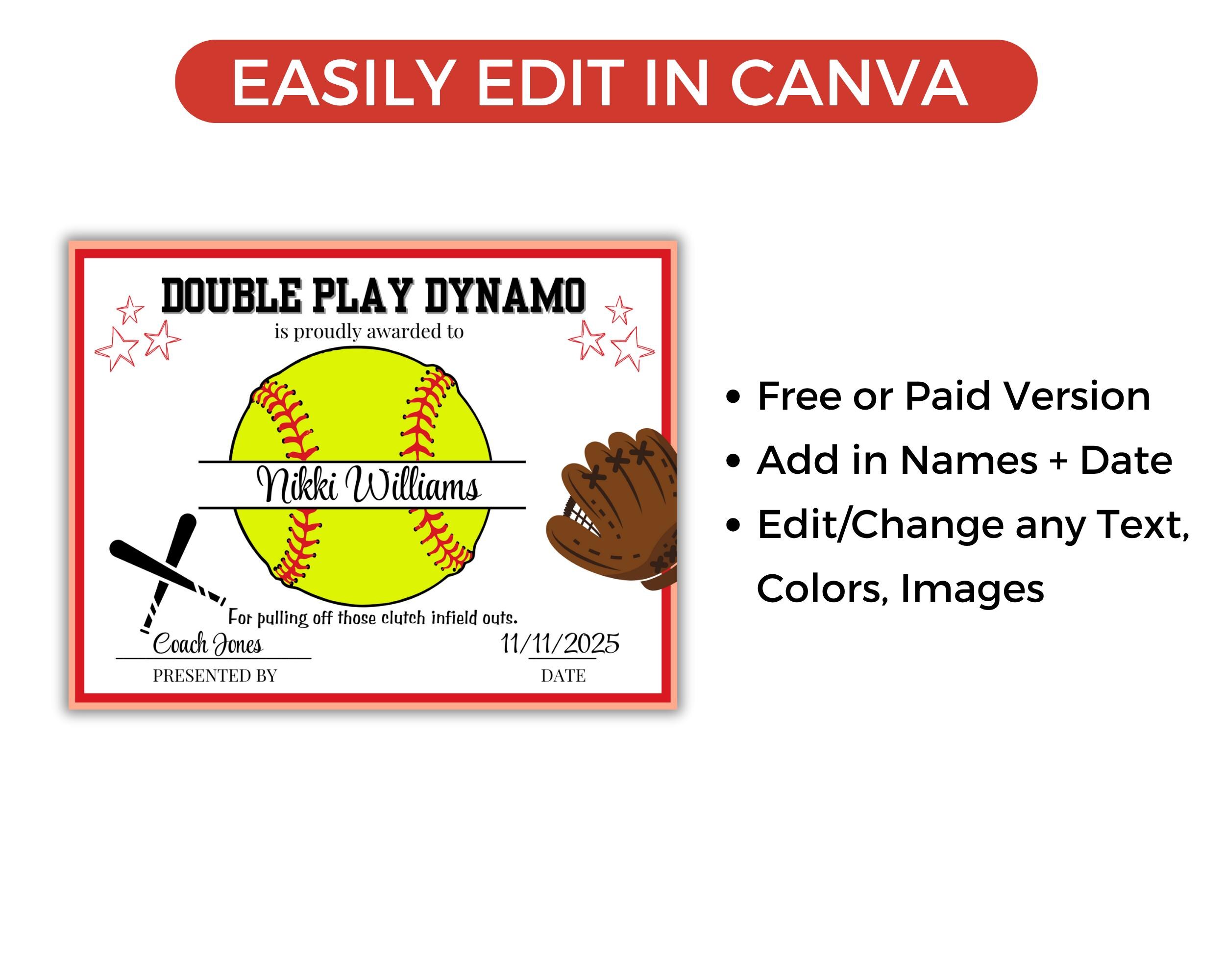 Editable Softball Award Certificates, 101 Printable End of Season ...