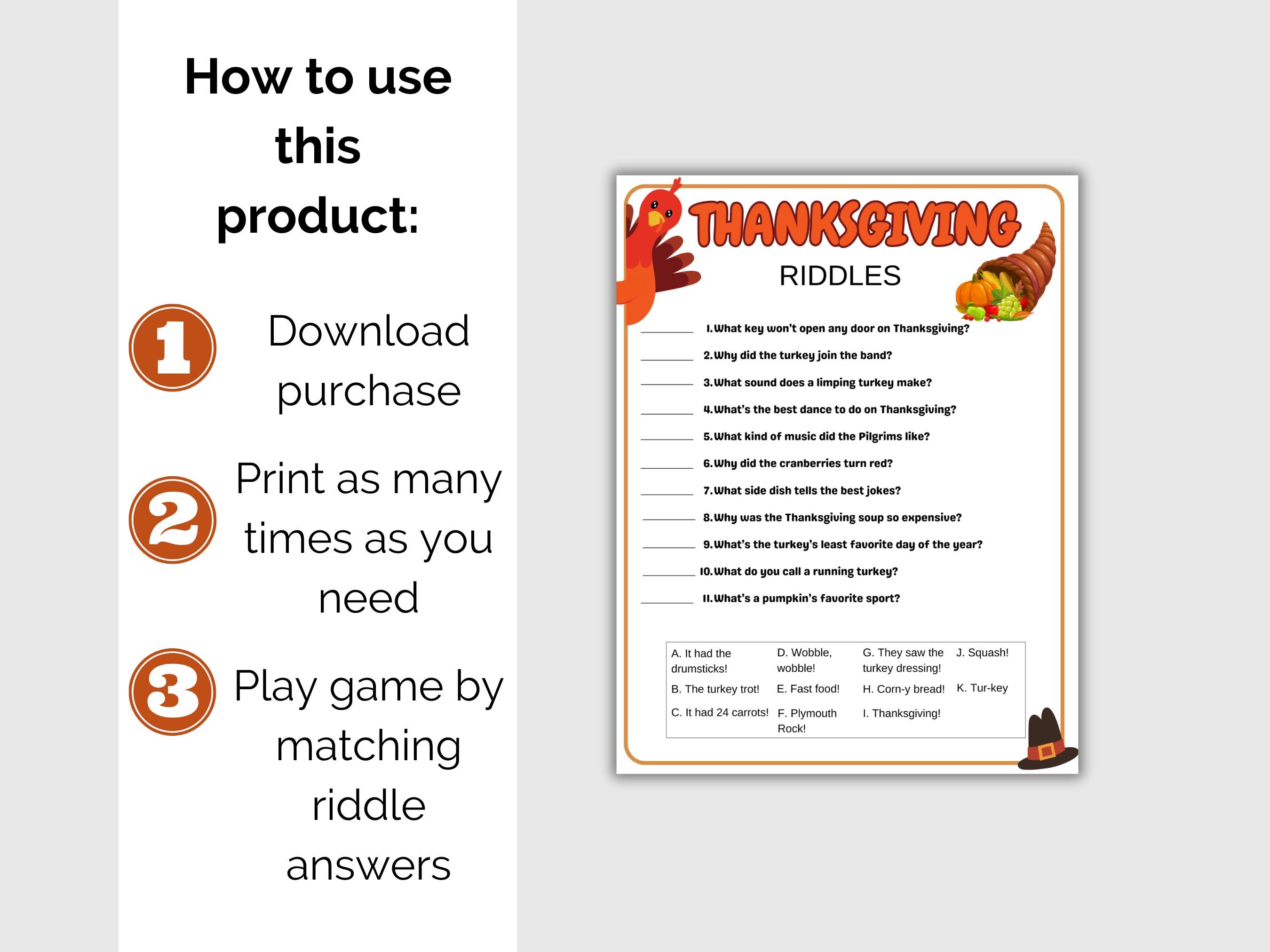 Thanksgiving Riddles, Printable Thanksgiving Jokes for Kids + Adults ...