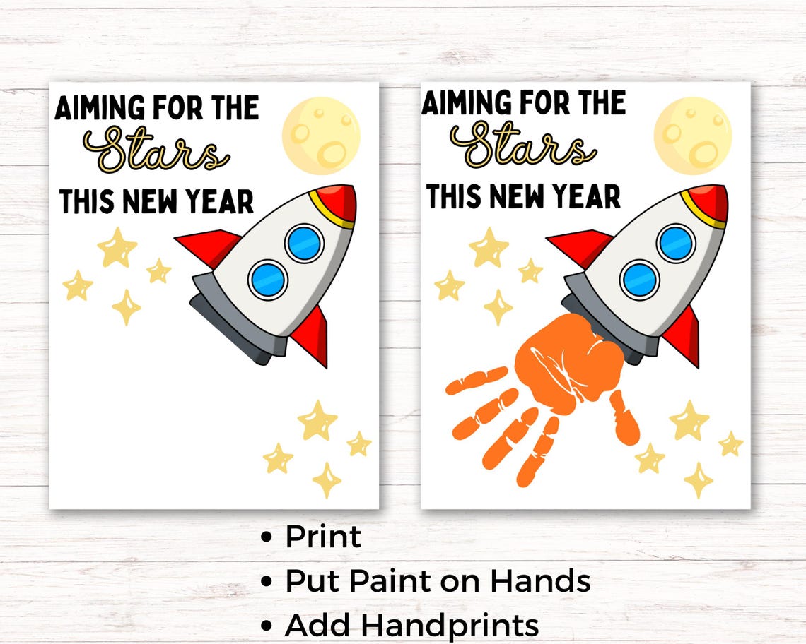 New Years Rocket Handprint Art, 2026 New Years Handprint Craft for ...