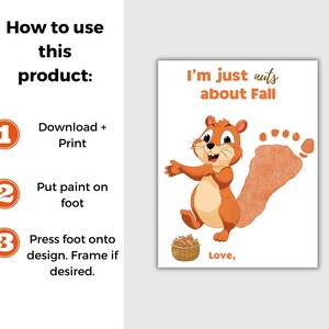 Squirrel Fall Footprint Art, Fall Handprint Craft for Toddler, Fall ...