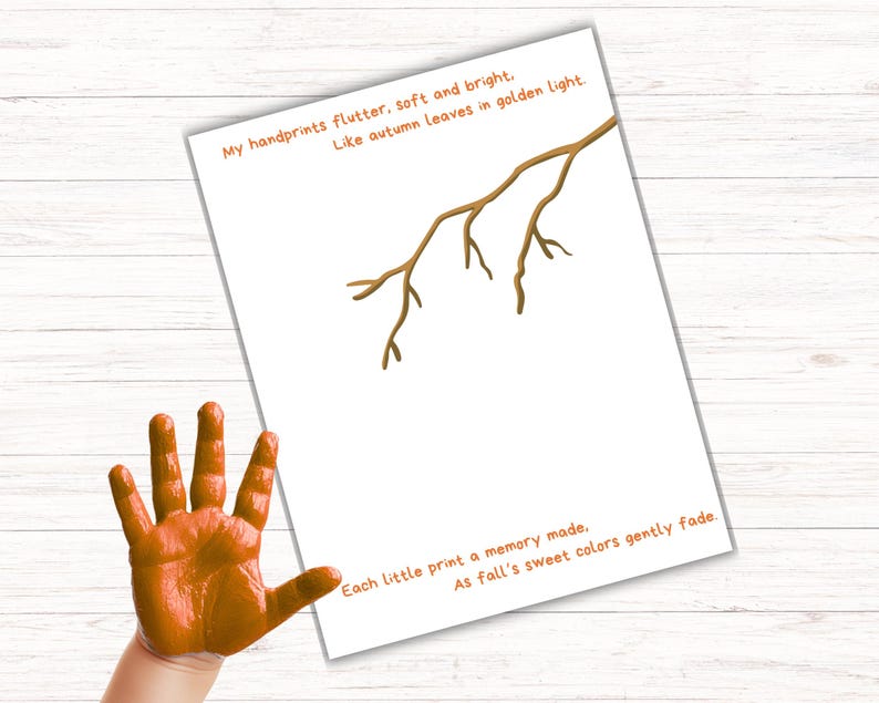 Fall Leaf Handprint Art, Fall Handprint Craft for Toddlers, Fall ...