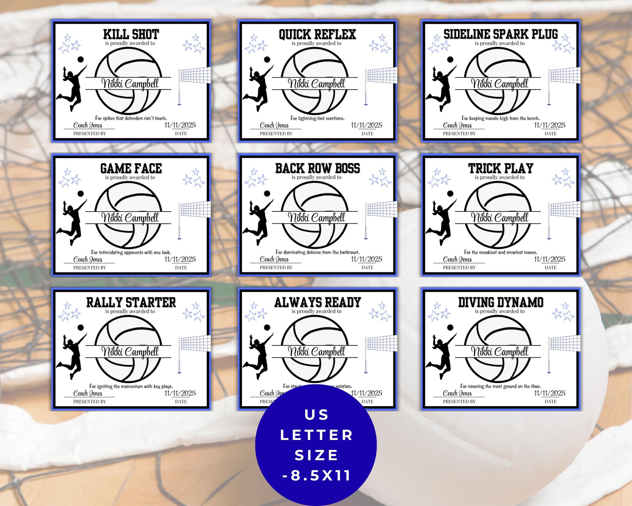 Editable Volleyball Award Certificates, 101 Printable End of Season ...