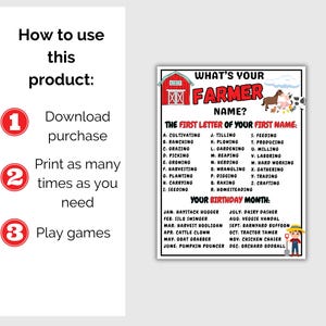 Farm Game Bundle, 9 Printable Farm Birthday Party Games for Kids, Farm ...