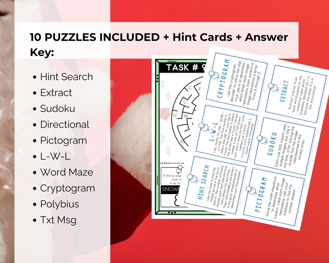 Save Santa Escape Room Game, Printable Christmas Escape Room Kit, DIY ...