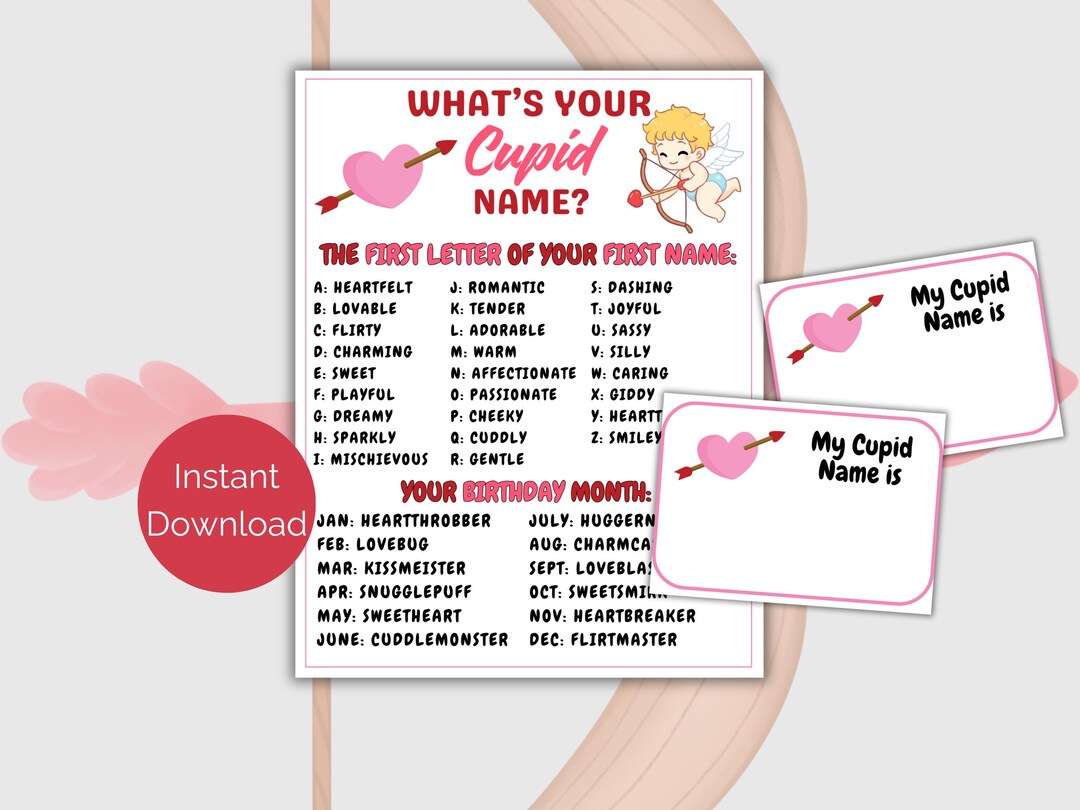 What's Your Cupid Name Game + Name Tags, Printable Race Car Birthday ...