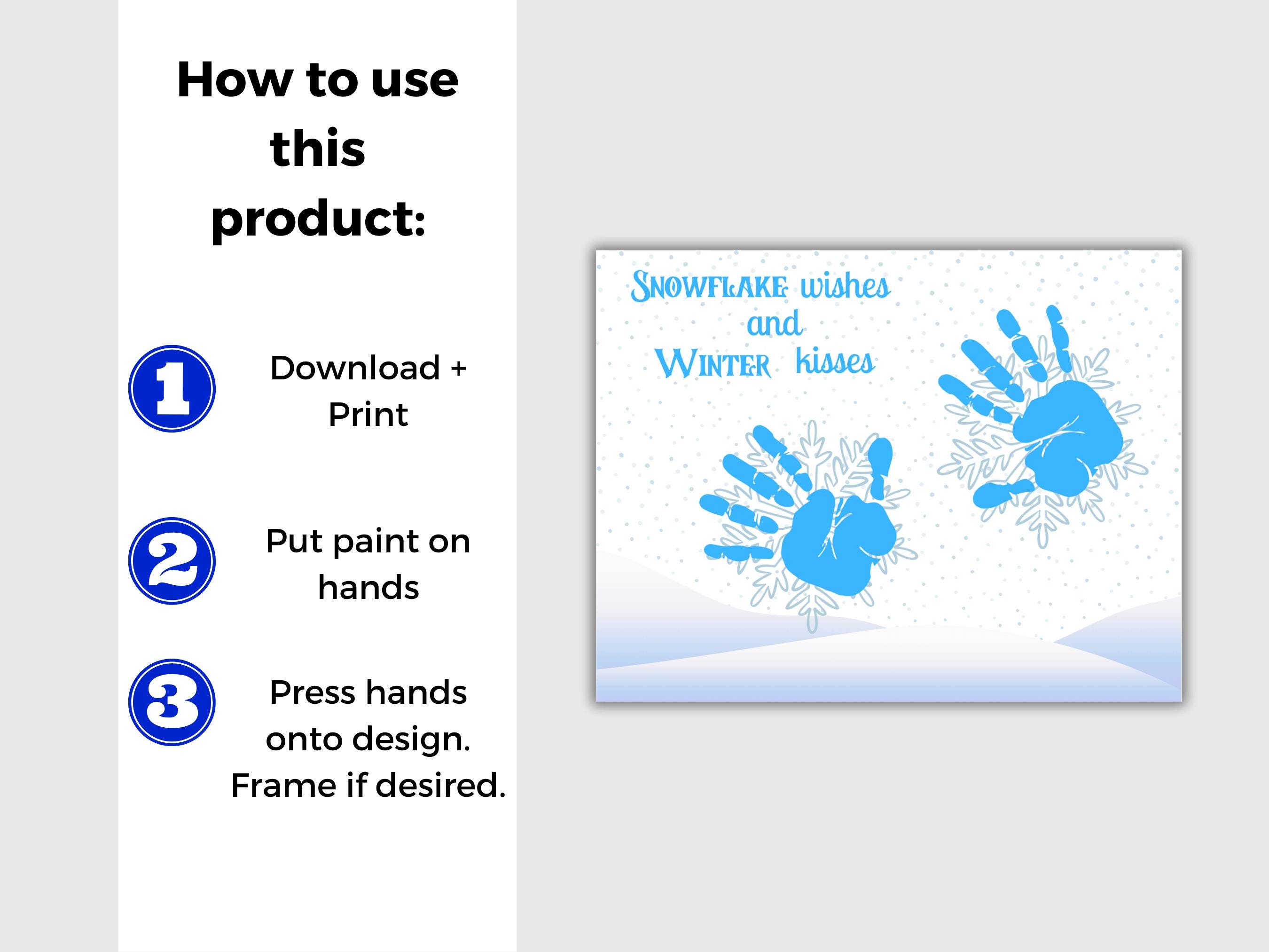 Snowflake Handprint Art, Winter Handprint Craft for Toddlers, Preschool ...