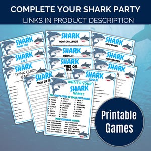 Shark This or That Game, Printable Shark Birthday Party Game, Shark ...