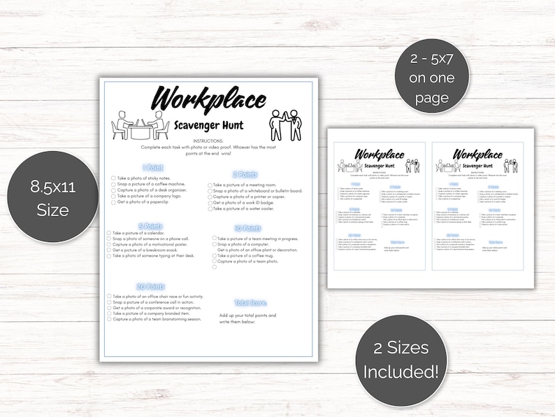Workplace Scavenger Hunt, Printable Office Photo Scavenger Hunt, Team ...