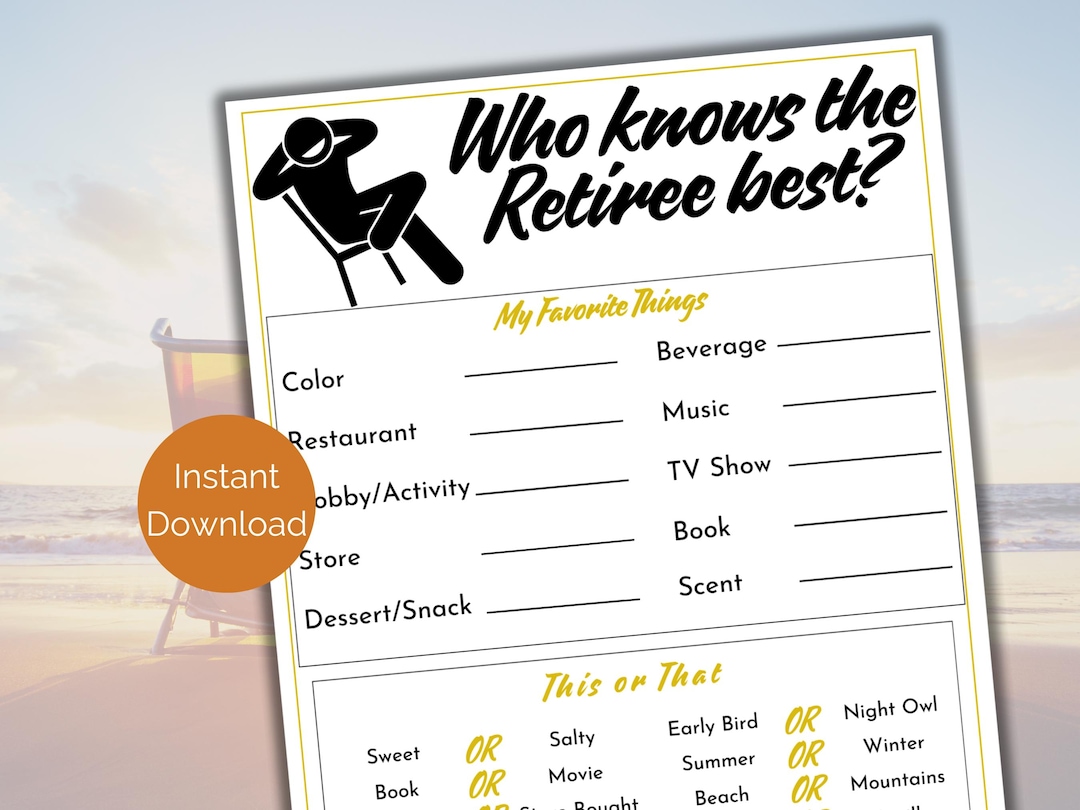 Who Knows the Retiree Best Game, Printable Retirement Party Games, How ...