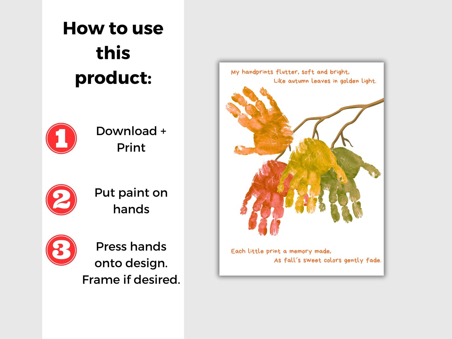 Fall Leaf Handprint Art, Fall Handprint Craft for Toddlers, Fall ...