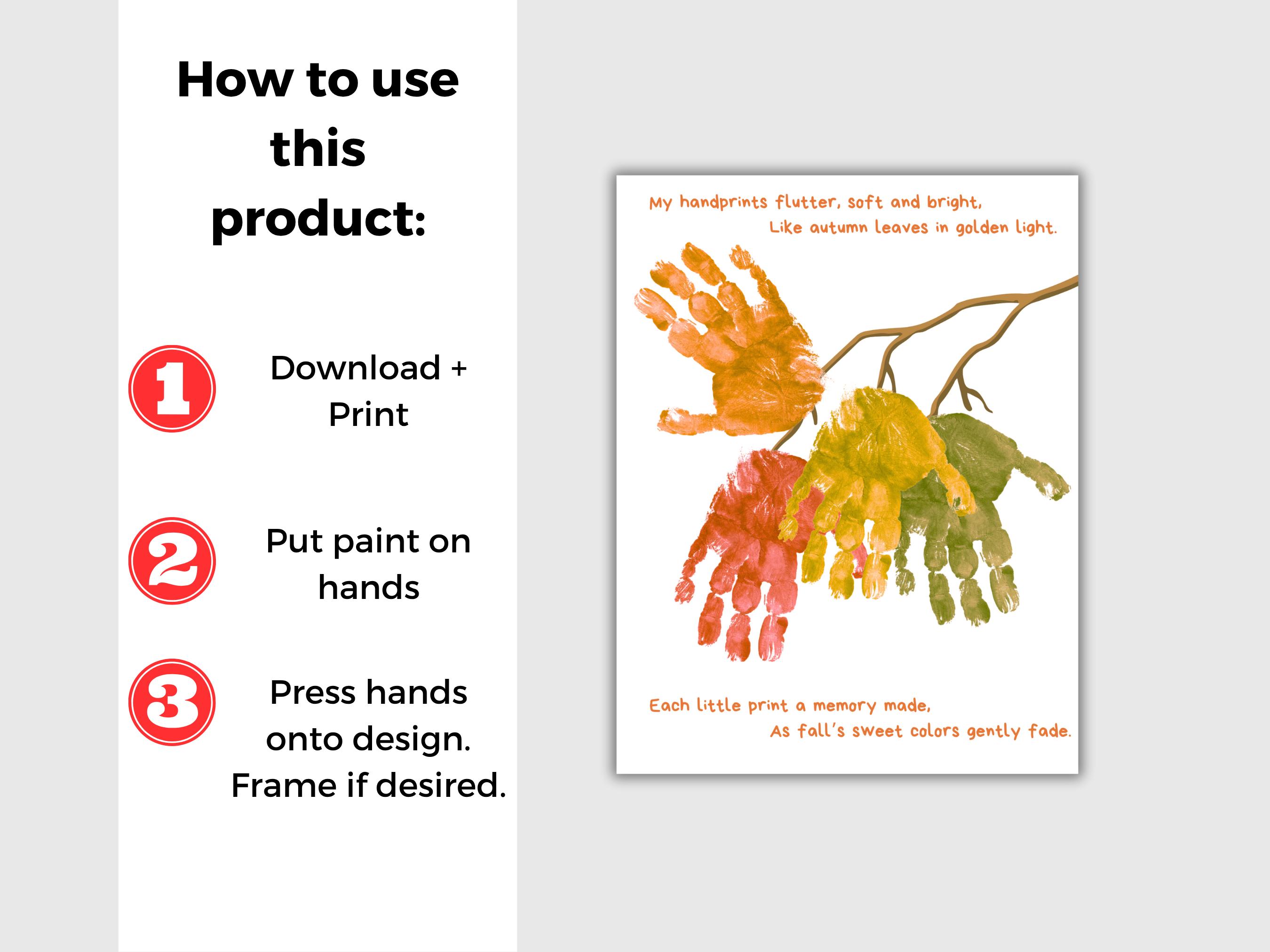 Fall Leaf Handprint Art, Fall Handprint Craft for Toddlers, Fall ...