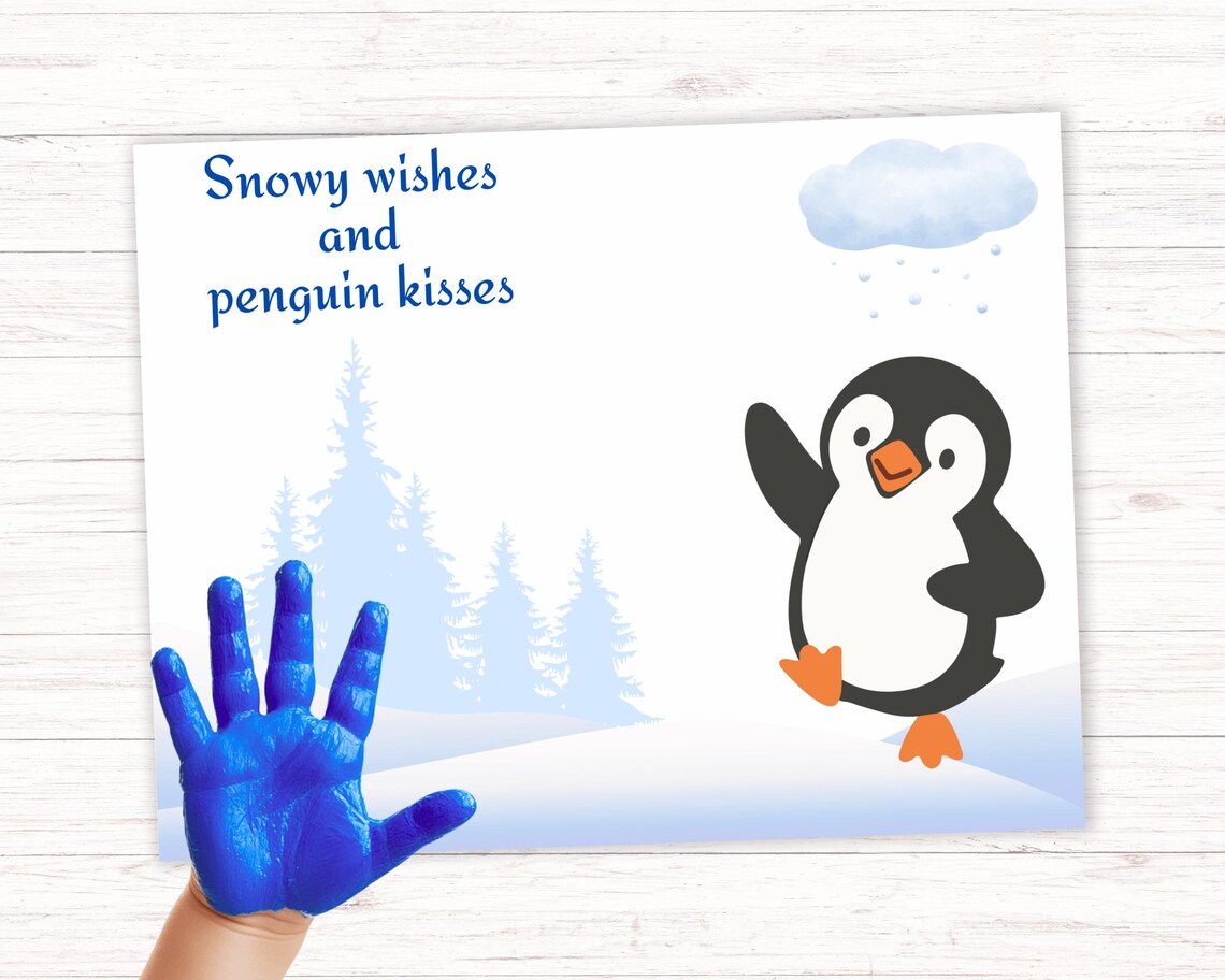 Penguin Handprint Art, Winter Handprint Craft for Toddlers, Preschool ...