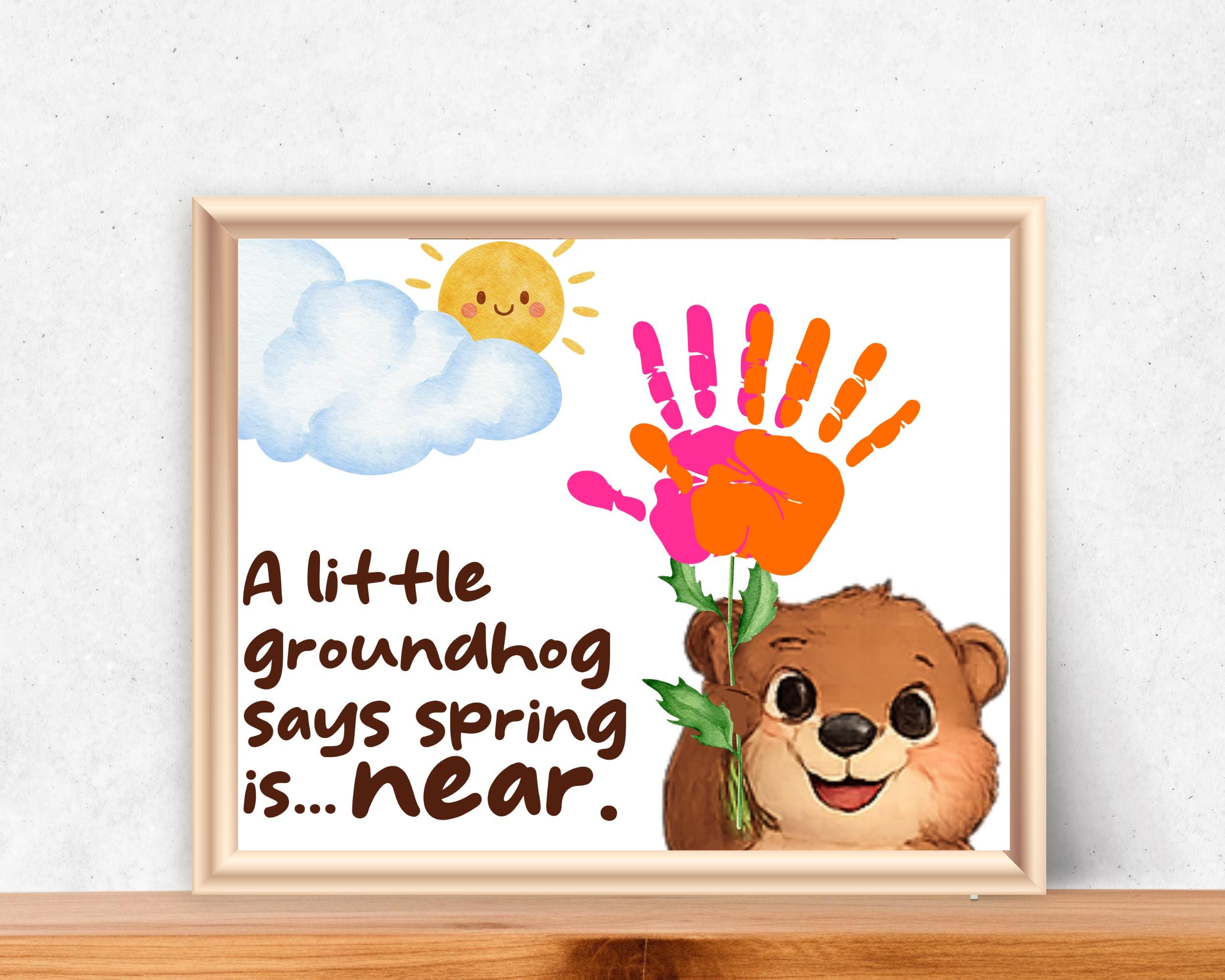 Groundhog Day Handprint Art Bundle, Happy Groundhog Day Handprint Craft ...