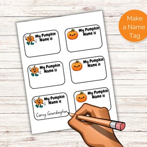 What's Your Pumpkin Name Game + Name Tags, Pumpkin Carving Party ...
