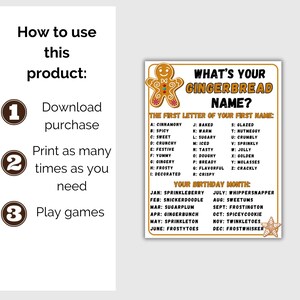 Gingerbread Game Bundle, 10 Printable Gingerbread Party Games ...
