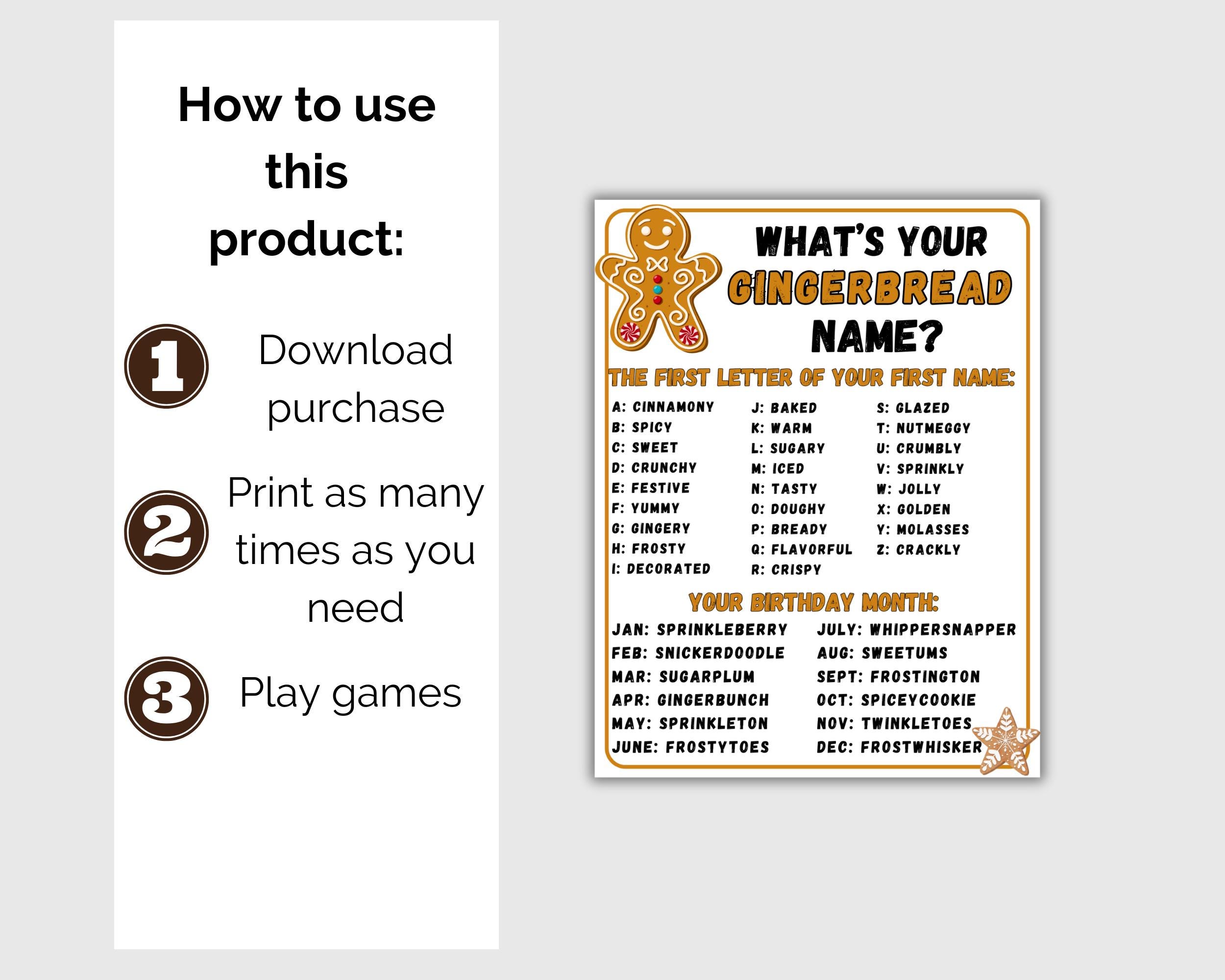 Gingerbread Game Bundle, 10 Printable Gingerbread Party Games ...