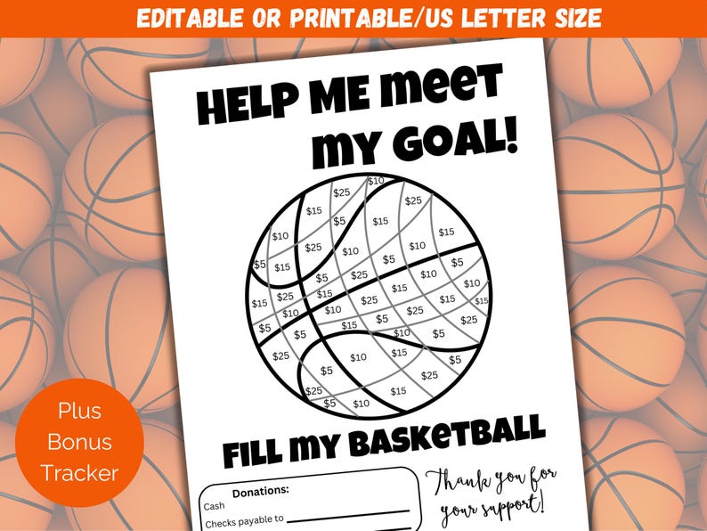 Editable Fill My Basketball Fundraiser Template, Fundraiser Flyer ...