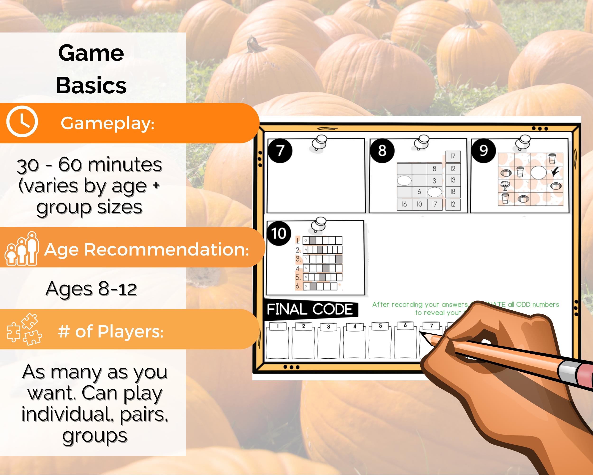 Pumpkin Patch Escape Room, Halloween Printable Escape Room Kit, DIY ...