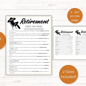 Retirement Pass the Prize, Printable Retirement Pass the Parcel Game ...