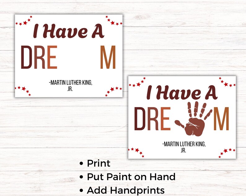 MLK Day Handprint Art Bundle, Martin Luther King Day Handprint Craft ...