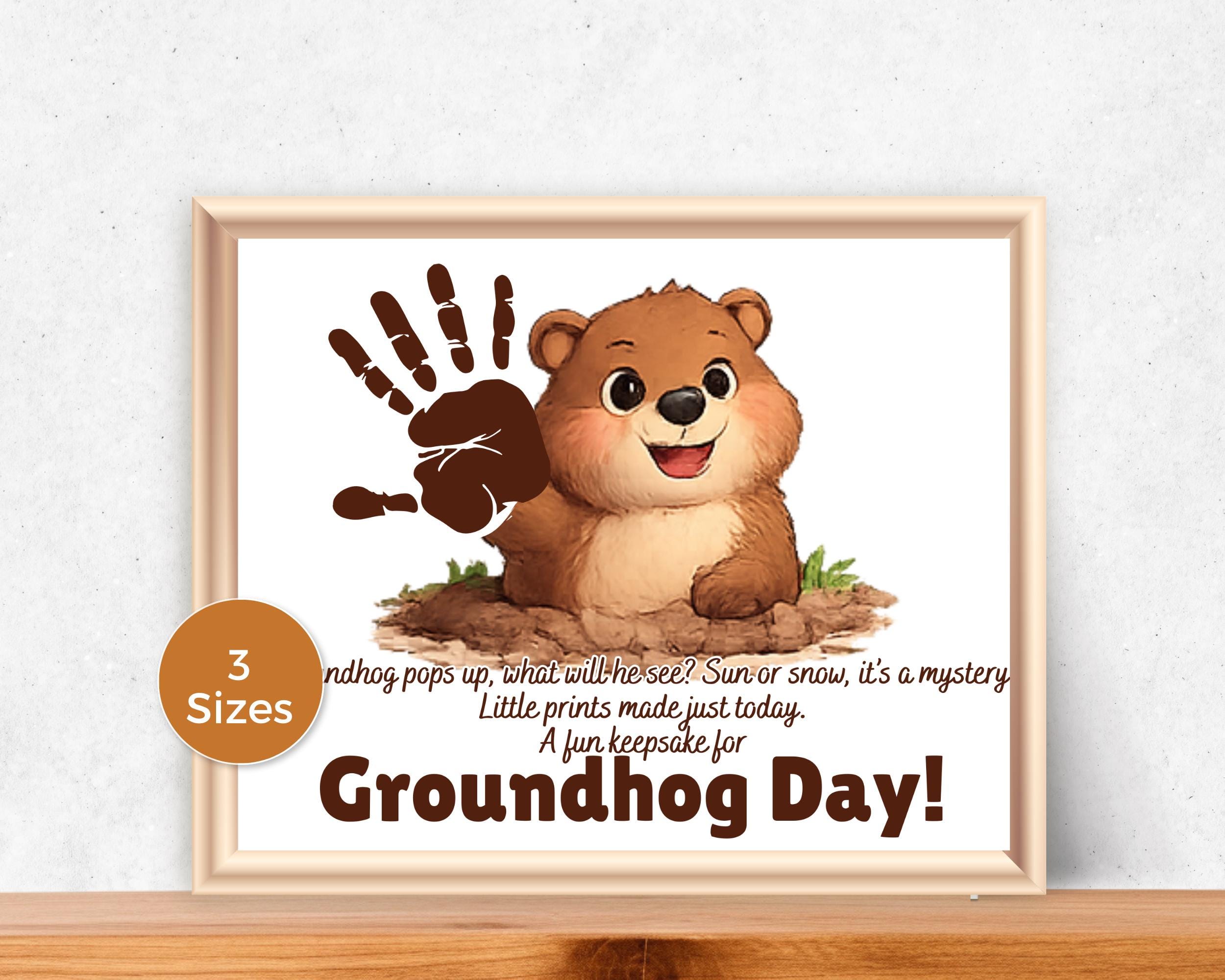 Groundhog Day Handprint Art, Groundhog Day Poem Handprint Craft for ...