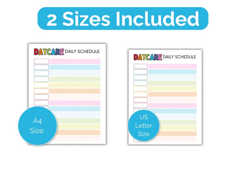 Editable Home Daycare Daily Schedule, Daily Schedule for Preschool ...