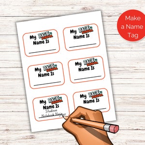What's Your Back to School Name Game + Name Tags, First Day of School ...