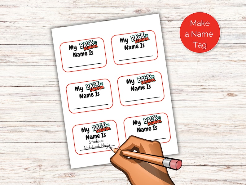 What's Your Back to School Name Game + Name Tags, First Day of School ...