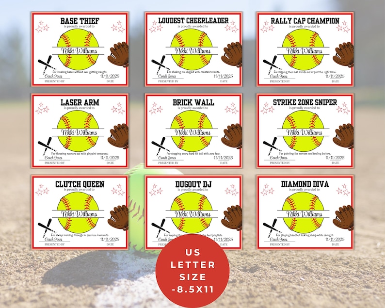 Editable Softball Award Certificates, 101 Printable End of Season ...