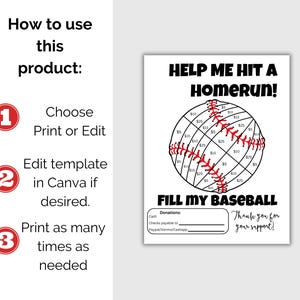 Editable Fill My Baseball Fundraiser Template, Baseball Fundraiser ...