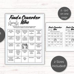 Coworker Find Someone Who Game, Office Party Mix + Mingle, Human Bingo ...