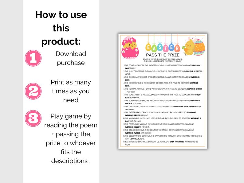 Easter Pass the Prize, Printable Easter Pass the Parcel Game, Easter ...
