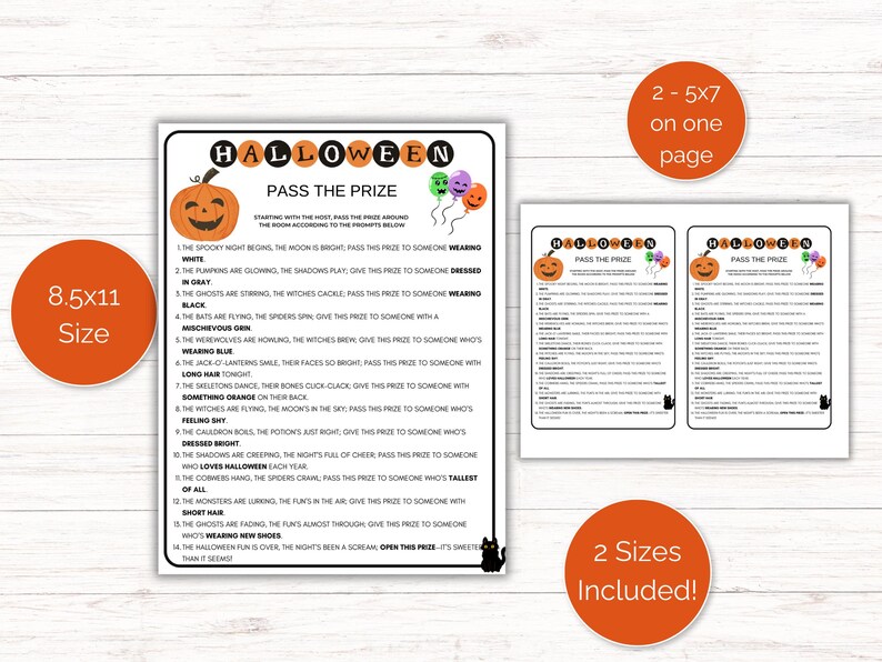 Halloween Pass the Prize, Printable Halloween Pass the Parcel Game ...