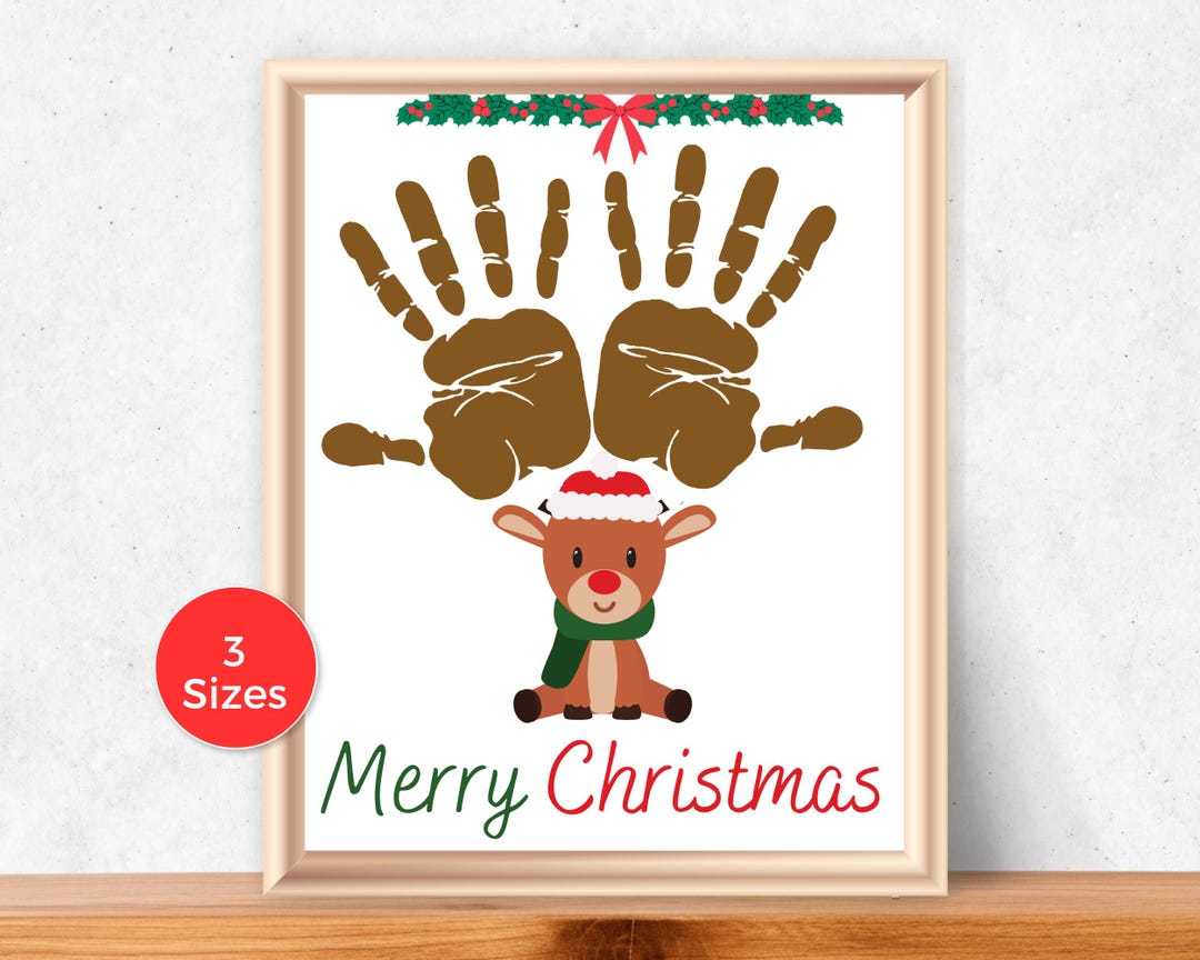 Reindeer Handprint Art, Christmas Handprint Craft for Toddlers ...