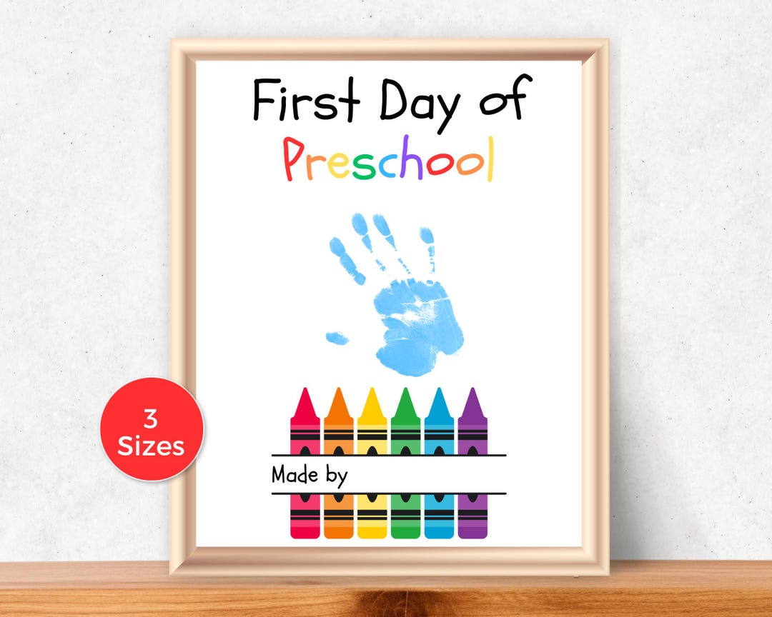 First Day of Preschool Handprint Art, Preschool Handprint Craft ...
