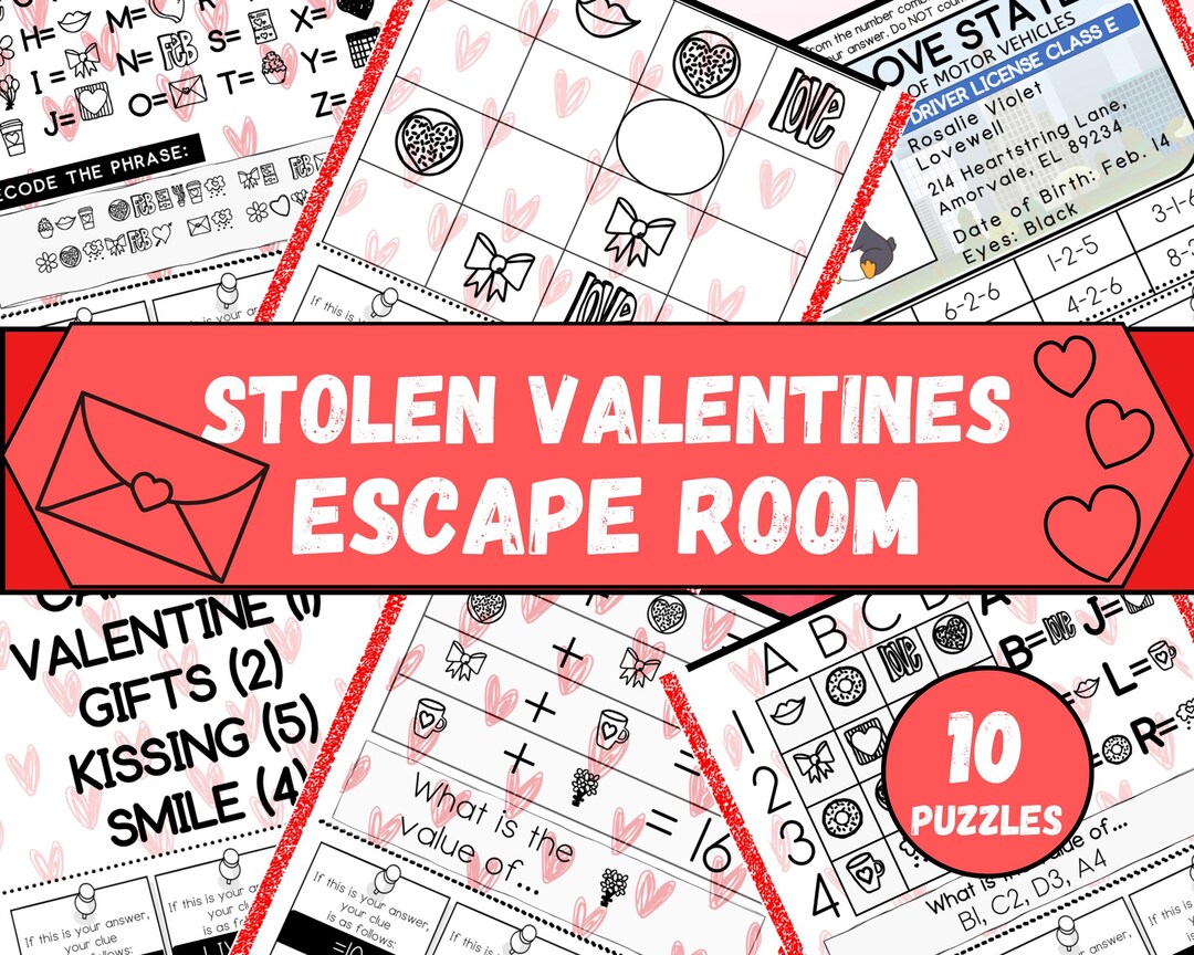 Stolen Valentines Escape Room Game, Printable Valentines Day Escape ...