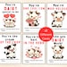 Cow Valentine Cards, 18 Printable Cow Valentines for Kids, Funny School ...