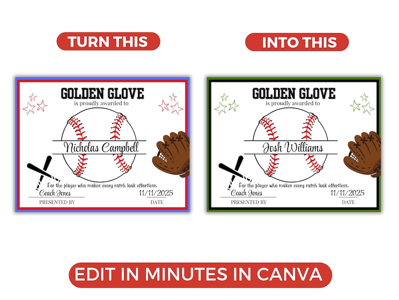 Editable Baseball Award Certificates, 101 Printable End of Season ...