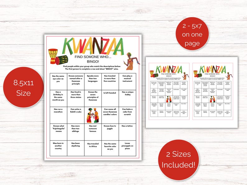 Kwanzaa Find Someone Who Game, Printable Kwanzaa Party Mix and Mingle ...