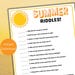 Summer Jokes, Summer Riddles, Summer Party Game, Summer Break Printable ...