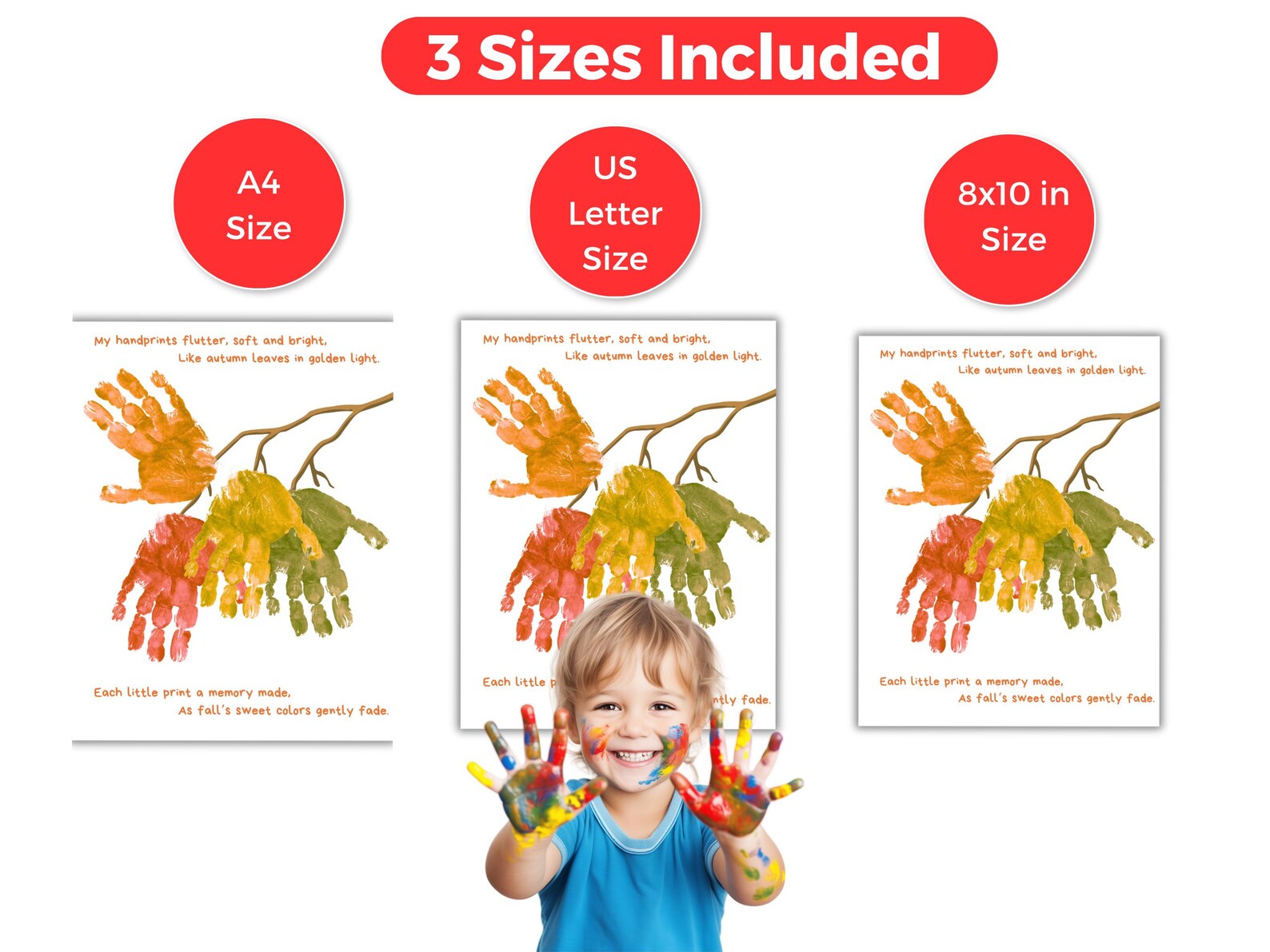 Fall Leaf Handprint Art, Fall Handprint Craft for Toddlers, Fall ...