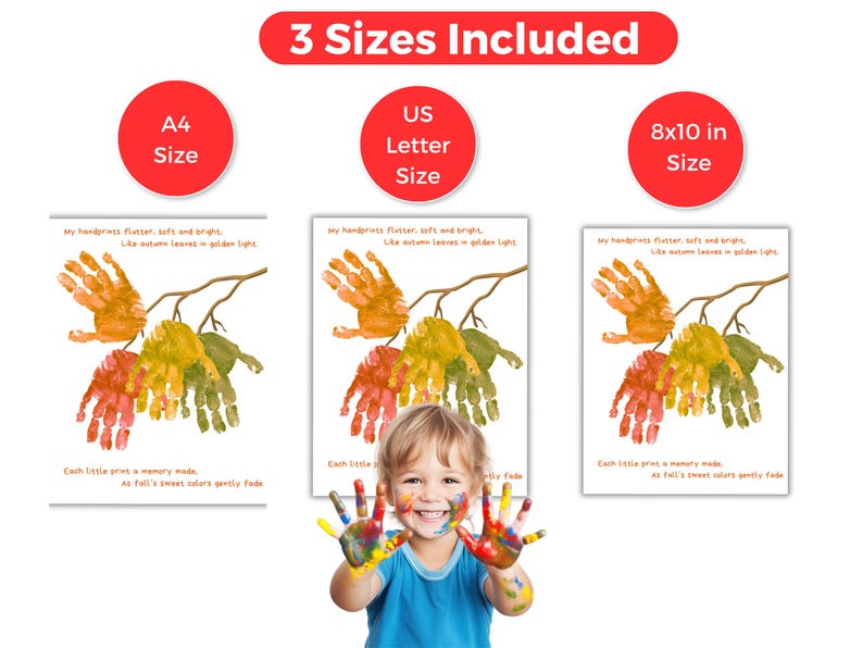 Fall Leaf Handprint Art, Fall Handprint Craft for Toddlers, Fall ...