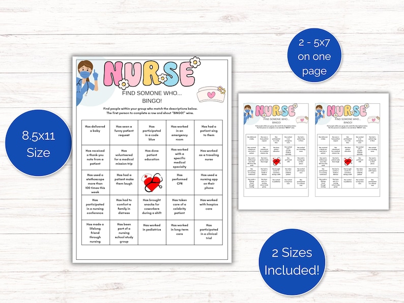 Nurse Find Someone Who Game, Nurse Graduation Game, Human Bingo Party ...